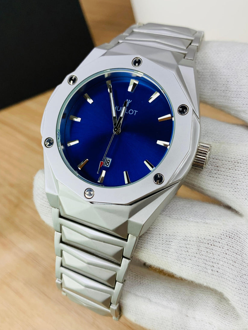 HB Model Diamond Cut | Texture Chain (Blue) – Wadeed Watches