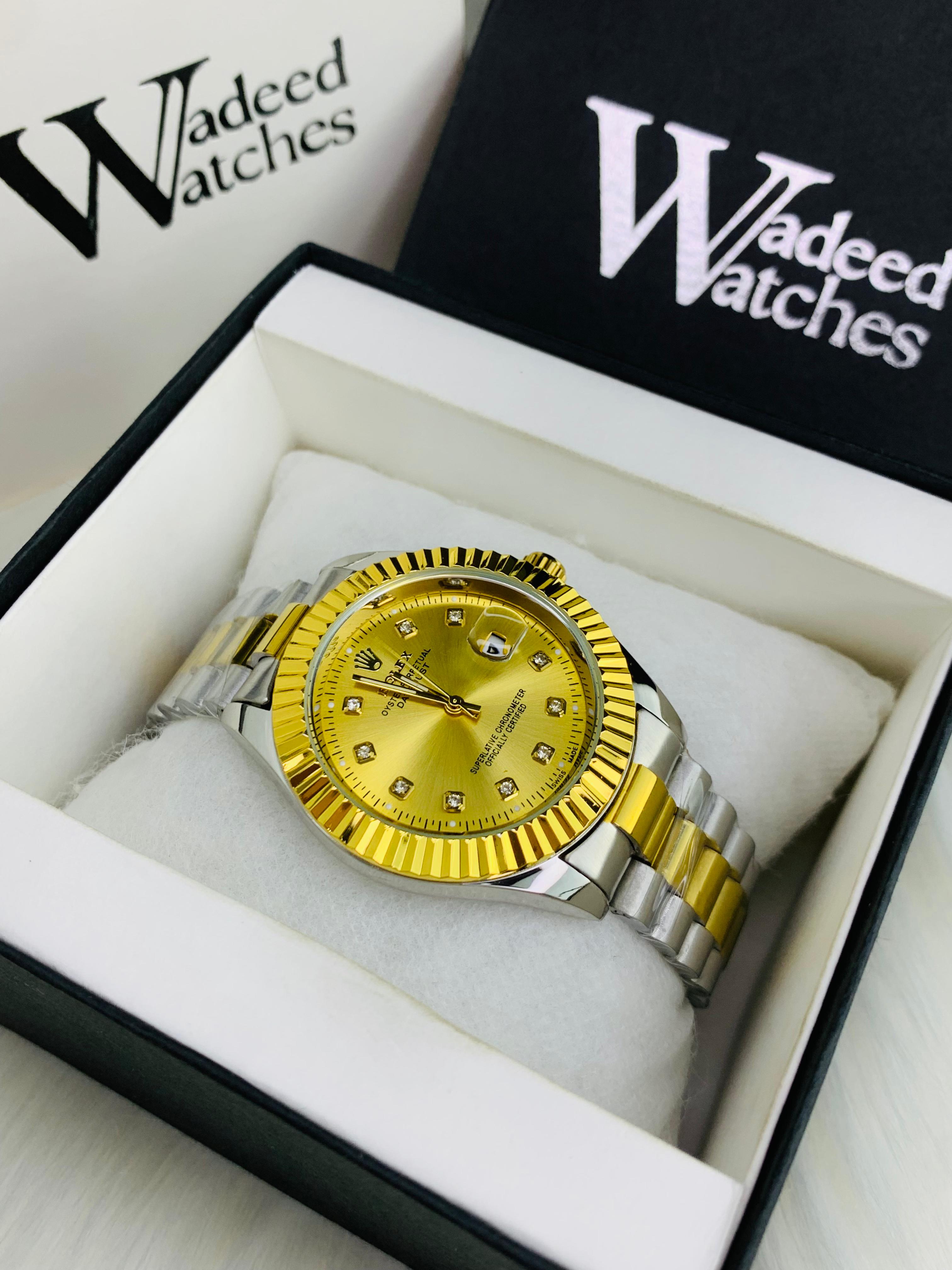 Stone Model | Texture Case (Two Tone Gold) – Wadeed Watches